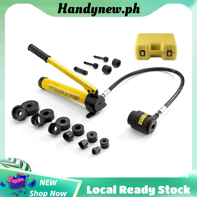 11 Ton Hydraulic Knock Out Punch Driver Kit Hole Tool Hand Pump (Black ...