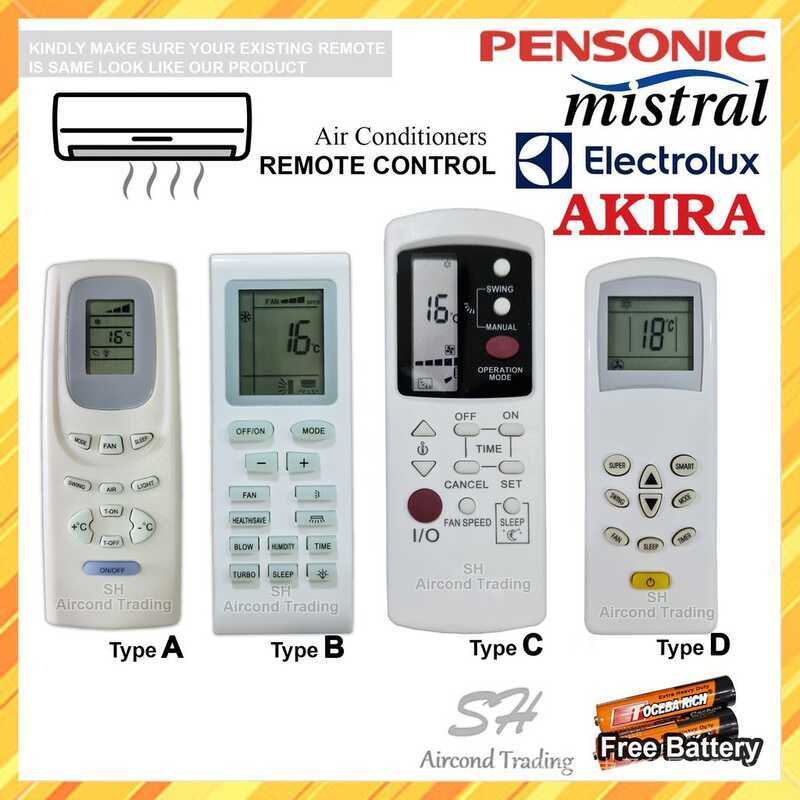 Pensonic Mistral Electrolux | Akira Aircond Replacement Free Battery ...