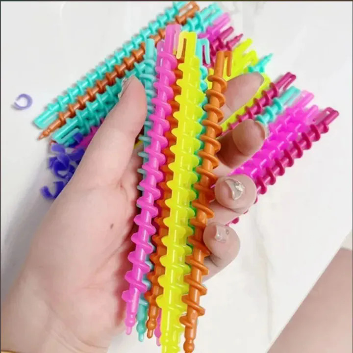 20pcs Plastic Spiral Perm Stick Heatless Hair Curler Curly Hair Rollers ...