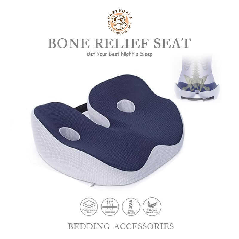 Memory Foam Sit Bone Relief Seat Cushion Butt Lower Back Hamstrings ...