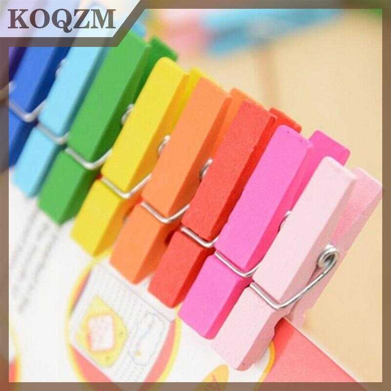 KOQZM 50Pcs Mini Natural Wooden Clothes Photo Paper Peg Clothespin ...