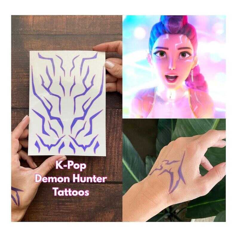 COD K-Pop Demon Hunters Temporary Tattoos - Rumi Jinu Set For Cosplay ...