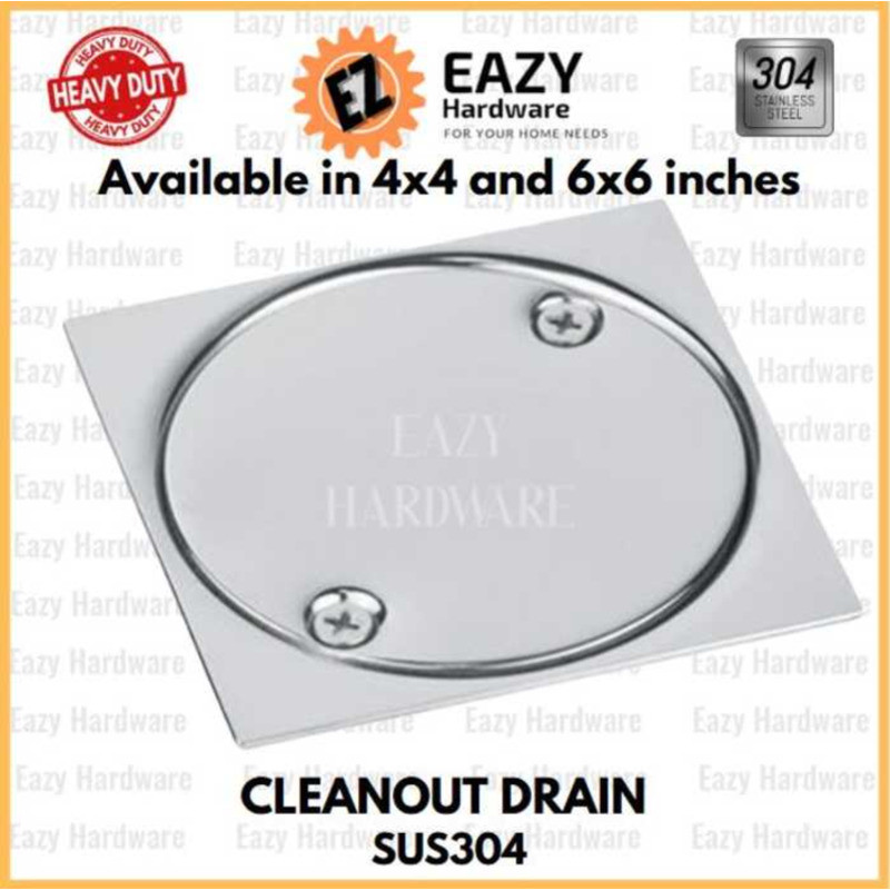 Sus304 Stainless 4X4 And 6X6 Clean Out – Rustproof Square Floor Drain ...