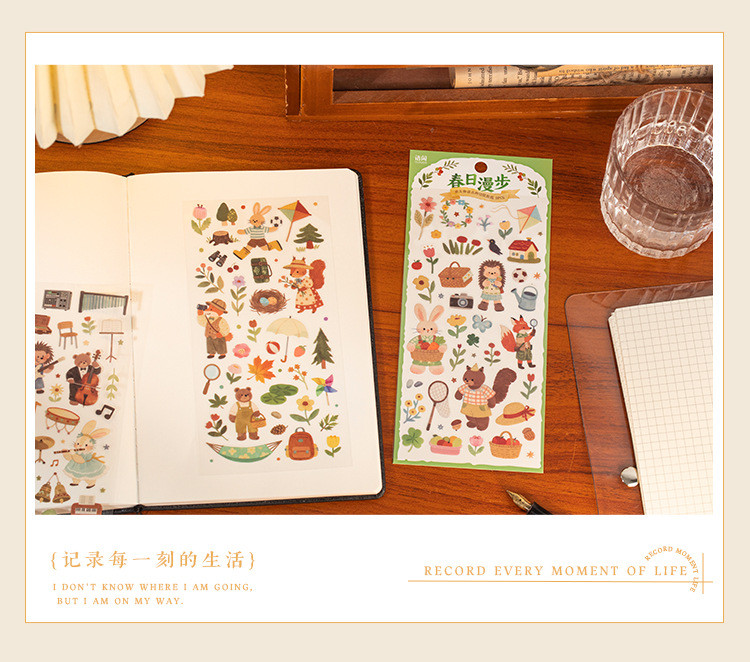 Cute Forest Animals Sticker 2 Sheets Scrapbook Stickers Kawaii Stickers ...