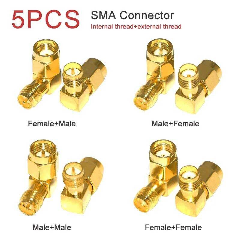Yy 5/20Pcs SMA Adapter Male To Female Connector 90 Degree Coaxial Right ...