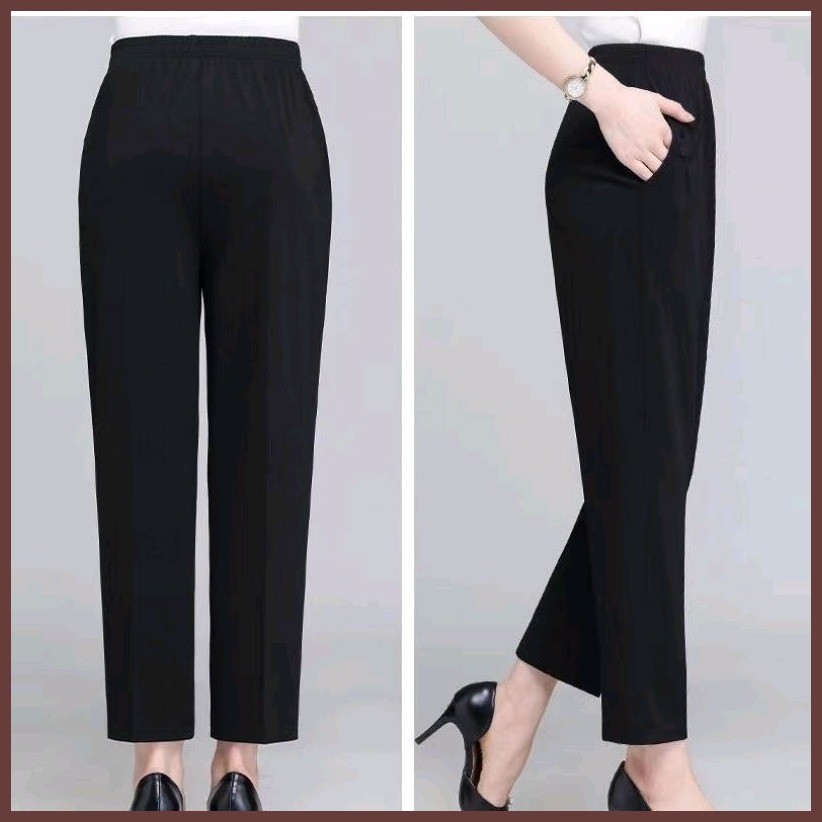 ∈ Plus size mom pants comfortable fit casual for middle-aged and old ...