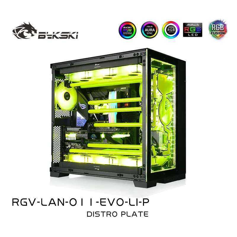 X BYKSKI Distro Plate Front Kit Acrylic Tank For LIAN LI O11 EVO ...
