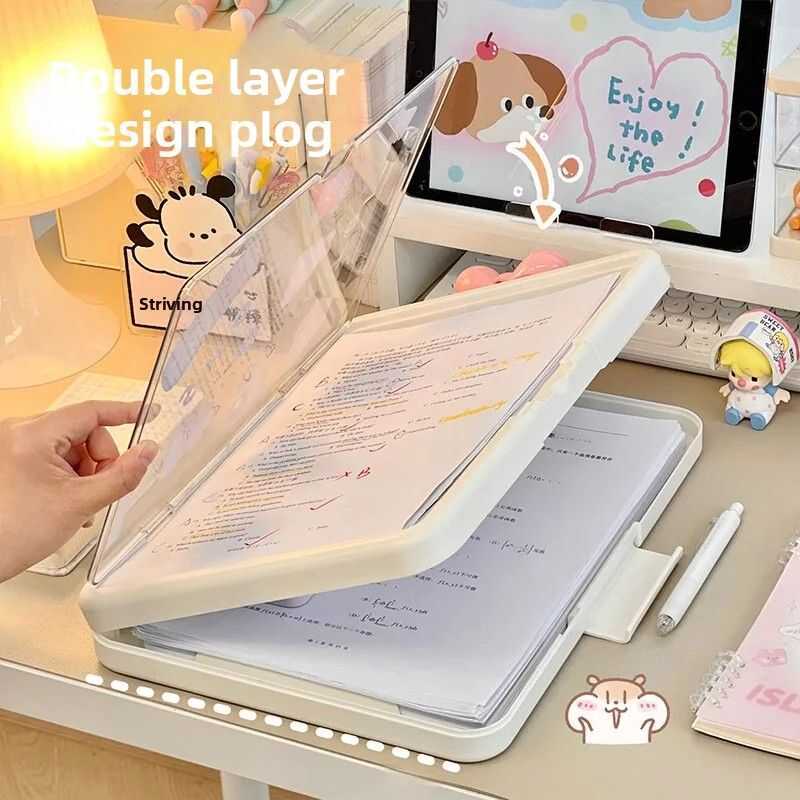 Desk Student Organizer Cute Cartoon Storage Box Simple Ins Style File ...