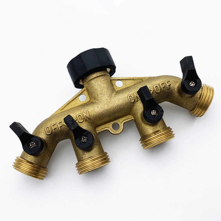 Garden Four-Way Brass Ball Valve American 3/4 Ball Valve Garden Hose ...