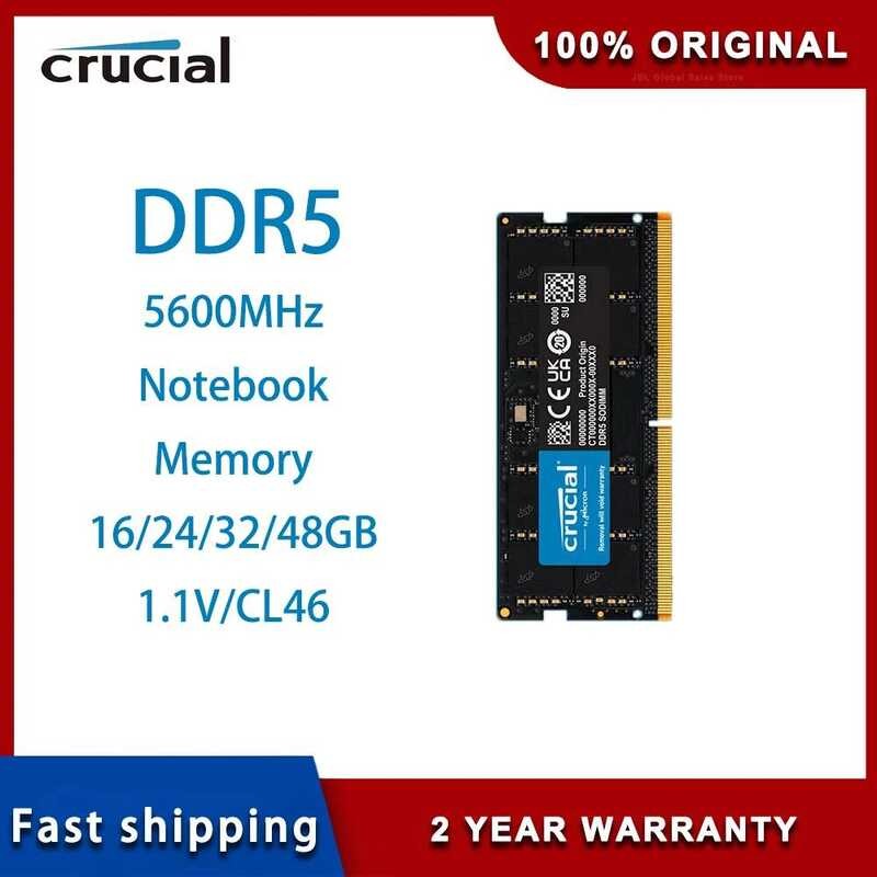 New 2 8E Crucial RAM 16Gb 24Gb 32Gb 48Gb Ddr5 5600Mhz Pc5-44800 Laptop ...