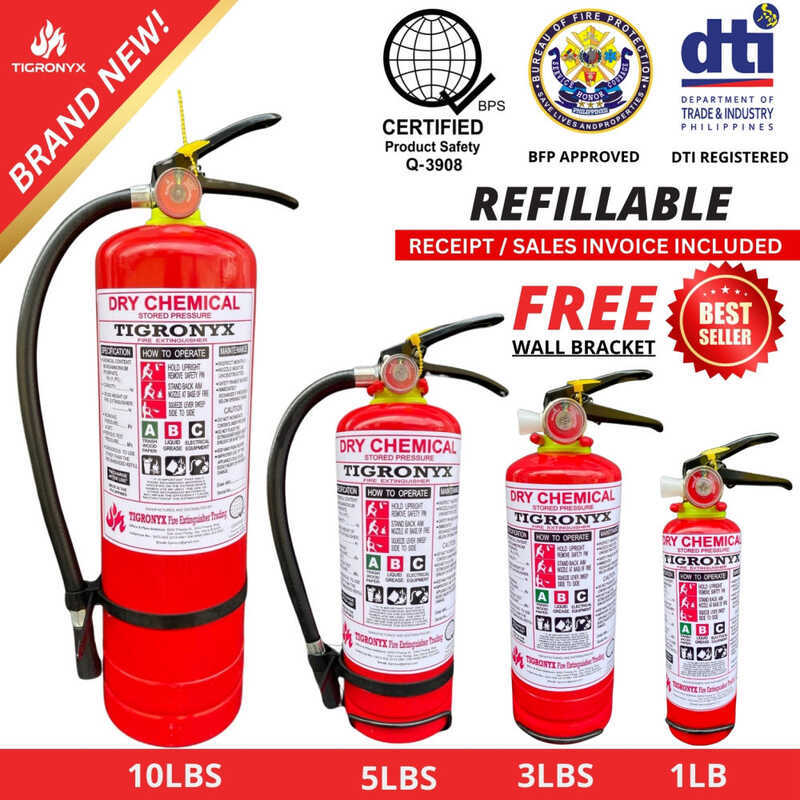 Fire Extinguisher ABC Dry Chemical 1Lb 3Lbs 5Lbs 10Lbs D51 | Shopee ...