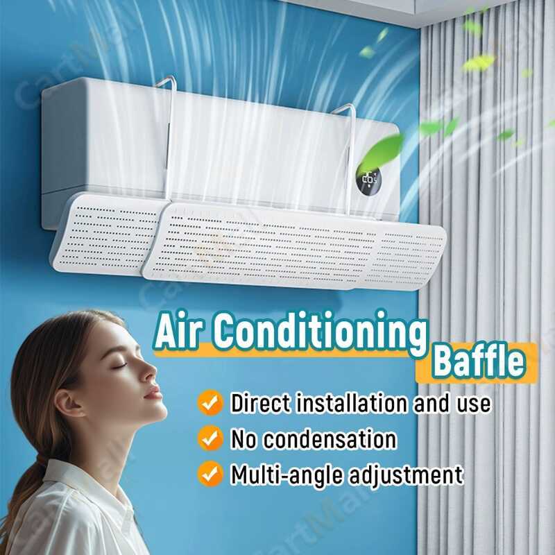 Universal Aircon Wind Deflector Adjustable Air Conditioner Baffle 714 ...
