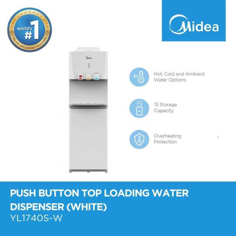 Midea Push Button Top Loading Water Dispenser (White) 3Bf | Shopee ...
