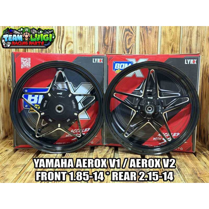 BOM X LYNX (Star) CNC MAGS 14S 5 SPOKES YAMAHA V1 / AEROX V2 (100% ...