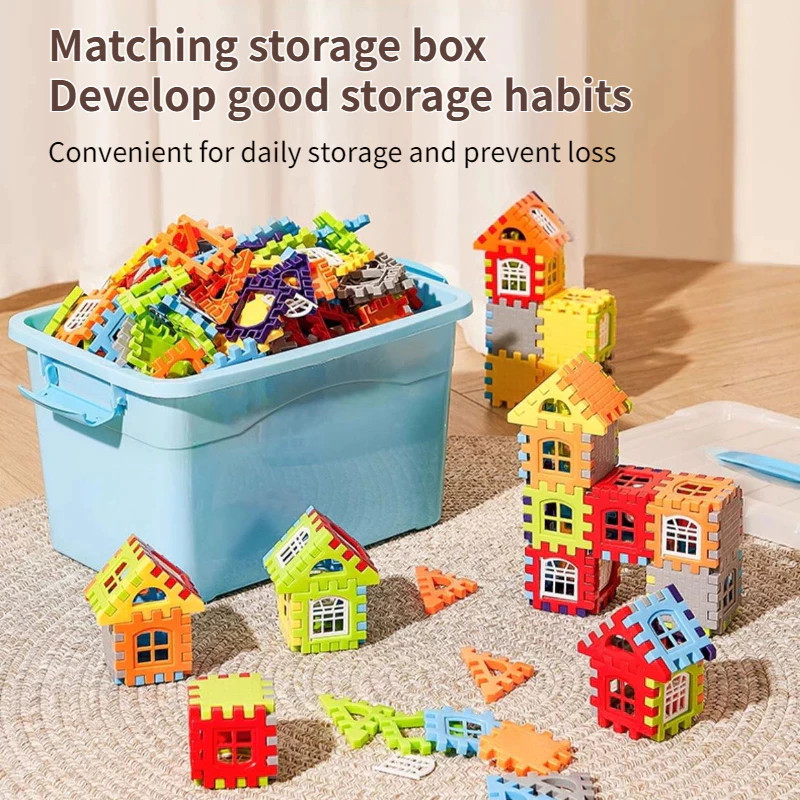 DIY House Building Blocks Assembly Toys educational large particle ...