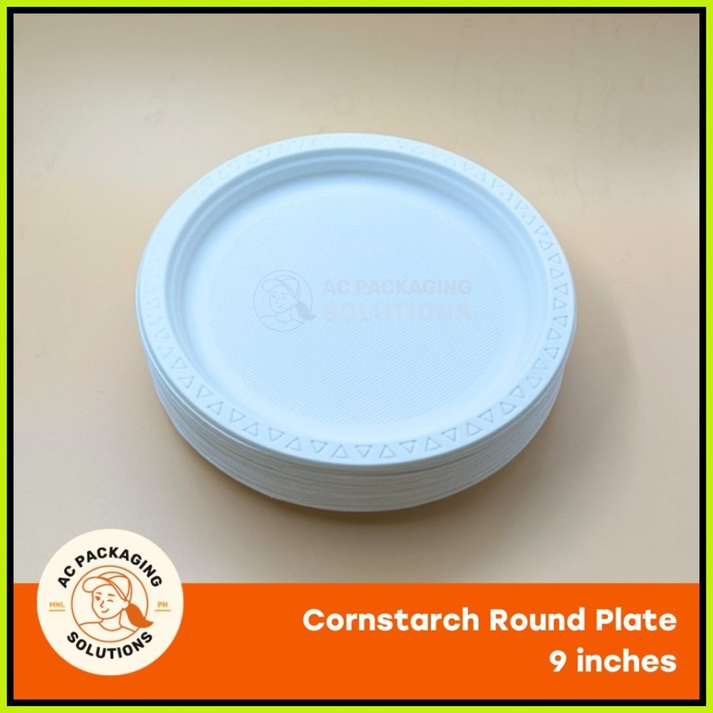 (50 pcs) Cornstarch Round Plate 7 in & 9 in | Shopee Philippines
