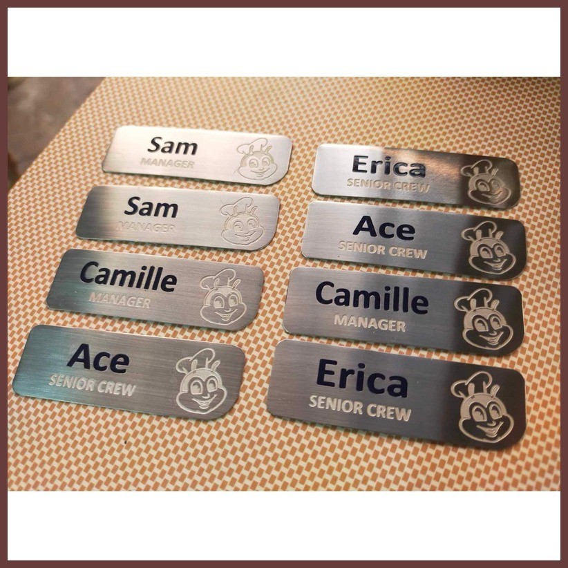 ① ∫ Customize Nameplate, Jollibee Stainless Nameplate for Manager, Team ...