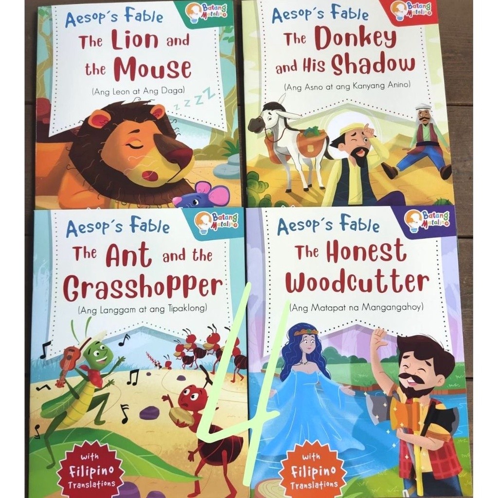BATANG MATALINO AESOP'S FABLE (with Filipino translations) - 4 books ...