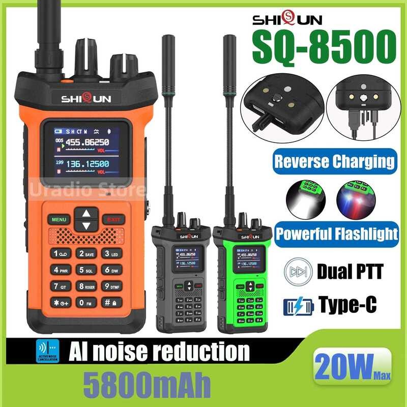 W Sq-8500 20W Max Walkie Talkie Long Range High 5800Mah Noise Reduction ...