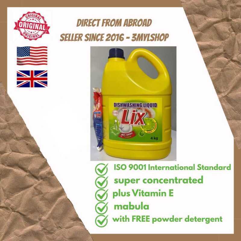Lix Lemon Clean Dishwashing Liquid + Vit E 4Kg W/Free 669 | Shopee ...
