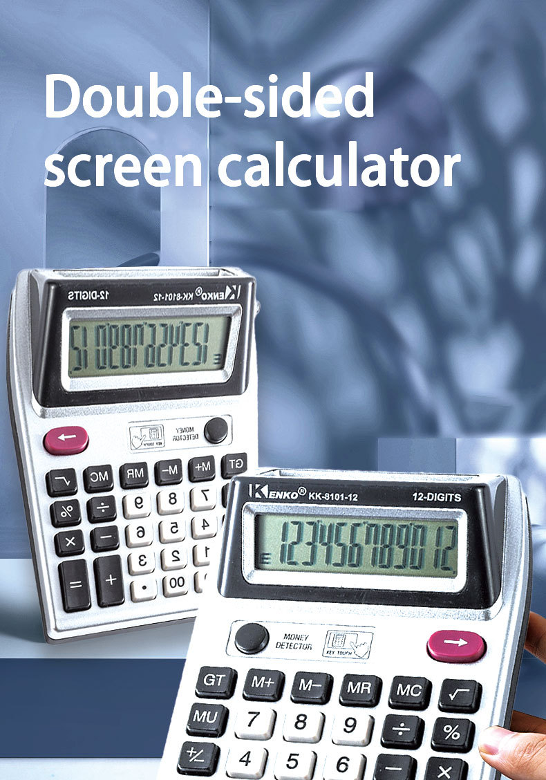 Dual Display Calculator With Money Detector KENKO Desktop Electronic ...