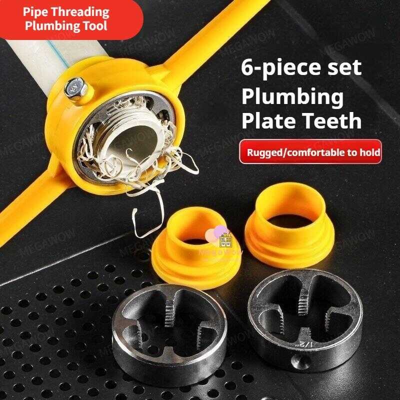 6 Pcs Threading Thread Maker 1/2 /4 1 Inch Dies Threader Plumbing ...