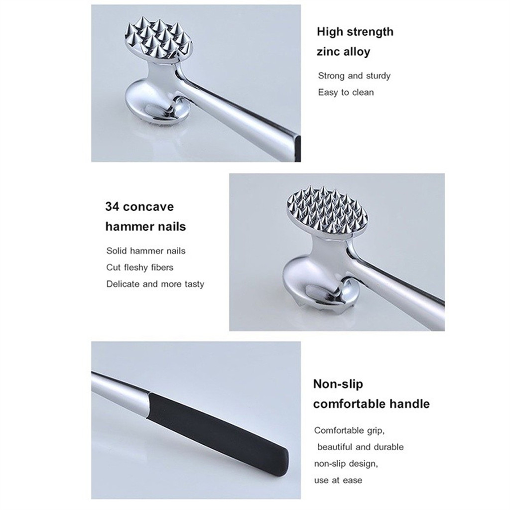 Professional Meat Tenderizer Stainless Steel Dual Sided Heavy Duty Meat ...
