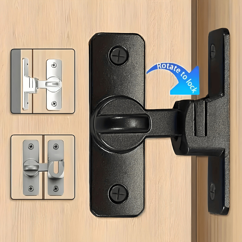 Anti-theft 90 Degrees Sliding Door Bolt Door Latch Handle Security Free ...