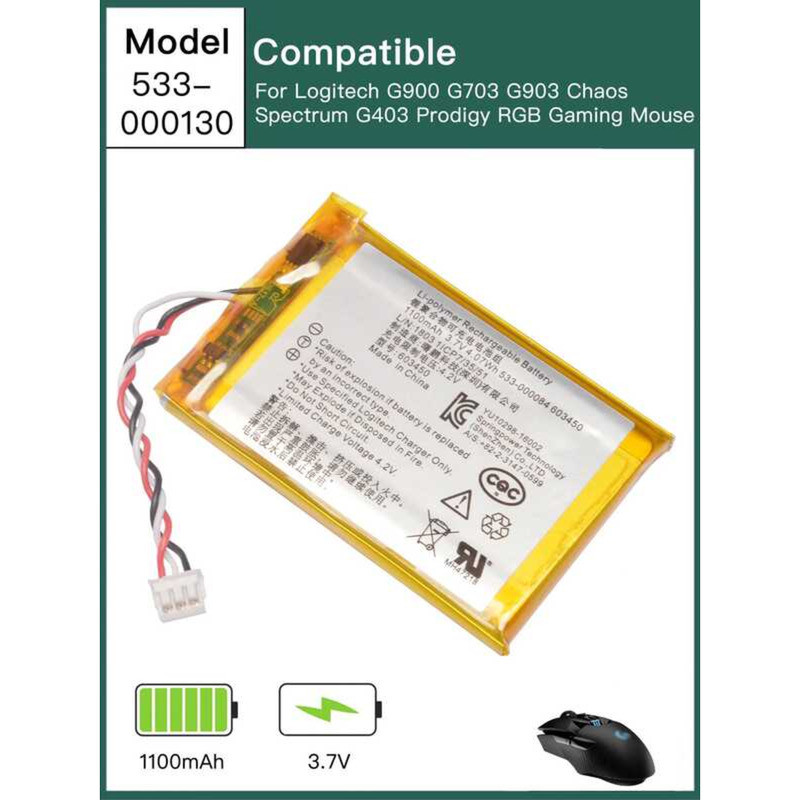 1100Mah 2 8 Battery For Logitech G900 G703 G903 Chaos Spectand G403 ...