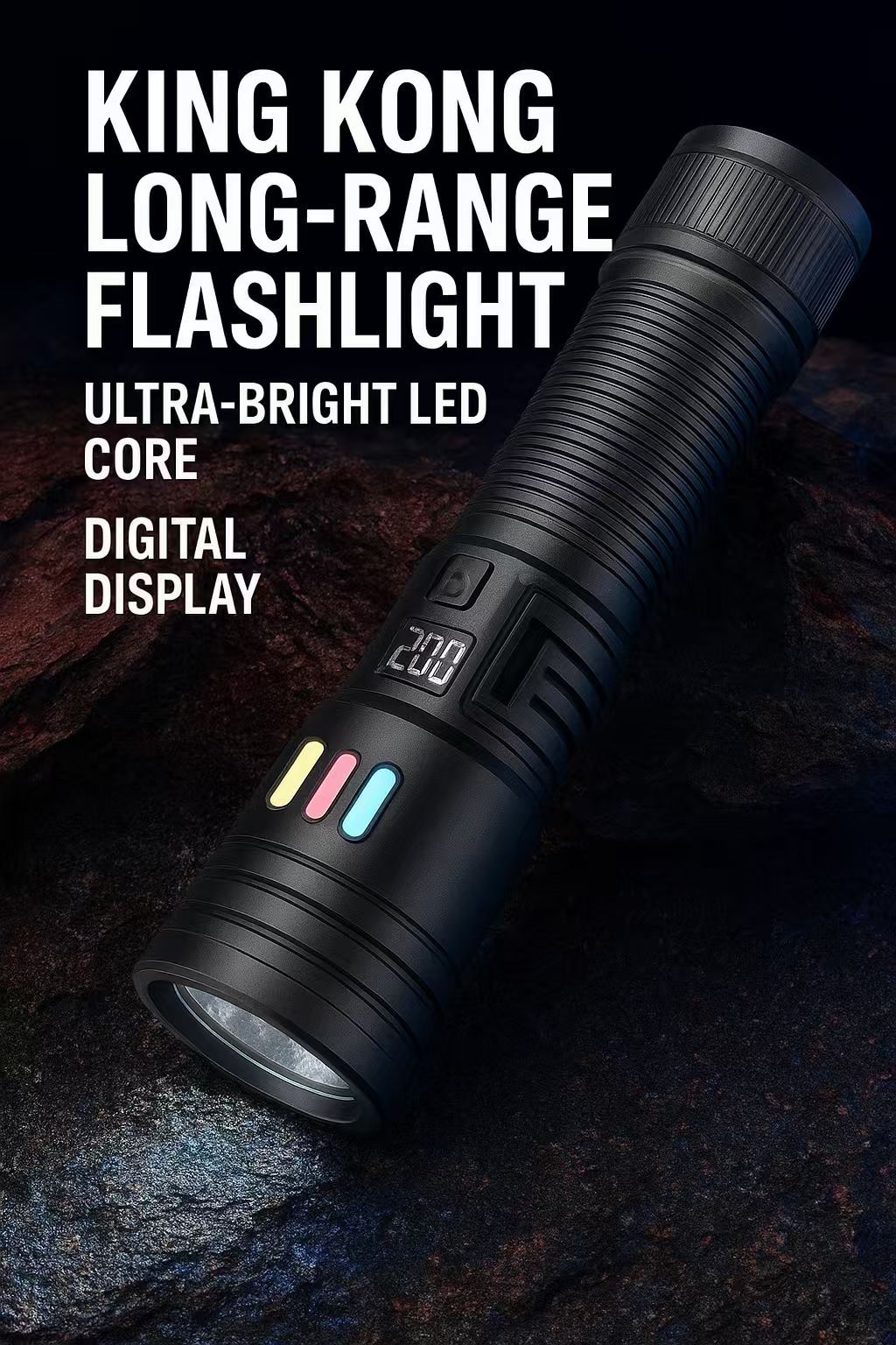 Centrix LED flashlight Digital electric display bright light flashlight ...