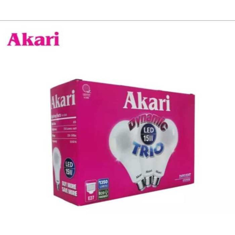Akari 15 Watts LED Bulb Value Pack - Daylight Apled3-15Dl-Vp2 TRIO PACK ...