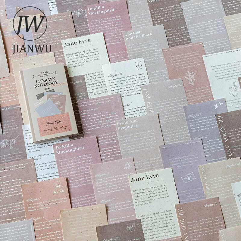 JIANWU English Library Series Vintage Text Label Landscape Collage ...