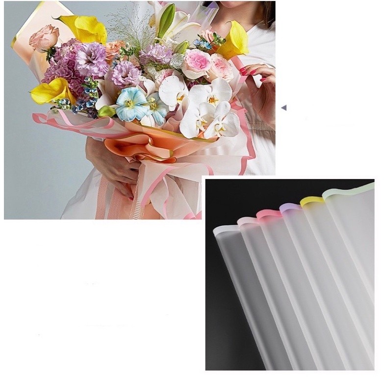10yards Translucent Colored Border Flower Wrappers Bouquet Wrapping ...