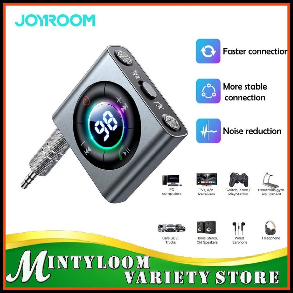 Joyroom Bluetooth 5.3 AUX Adapter Transmitter Receiver 2 in 1 Enhanced ...