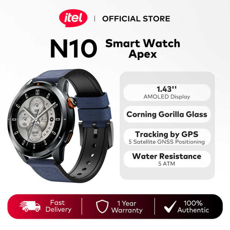 Itel N10 Smart Watch Apex 1.43" AMOLED Corning Gorilla Glass | GPS ...