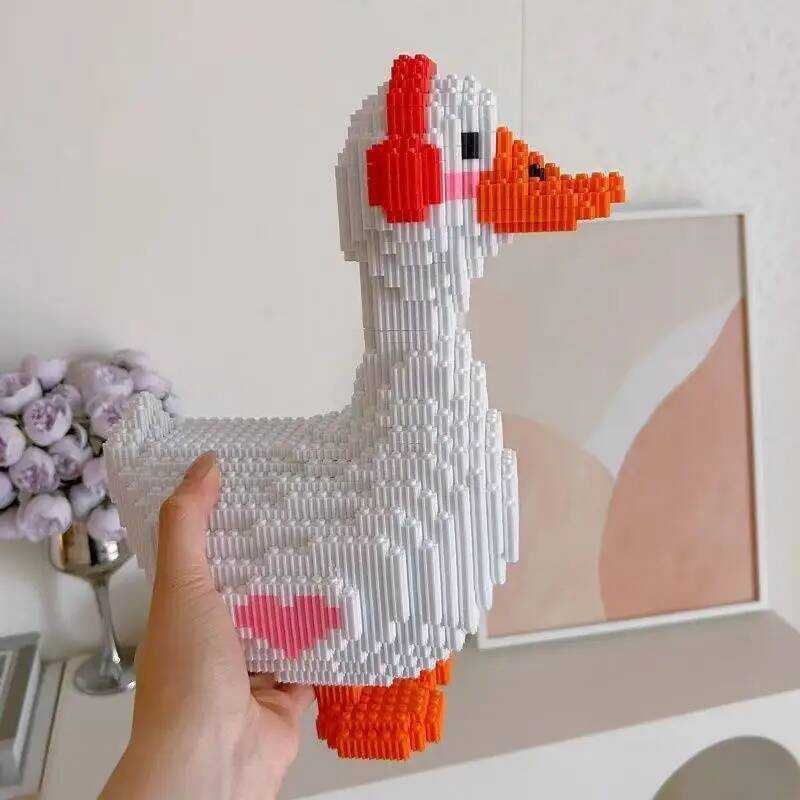 Y New 3D Pet Music Duck Micro-Dia Particles Cute Doll Assembled ...