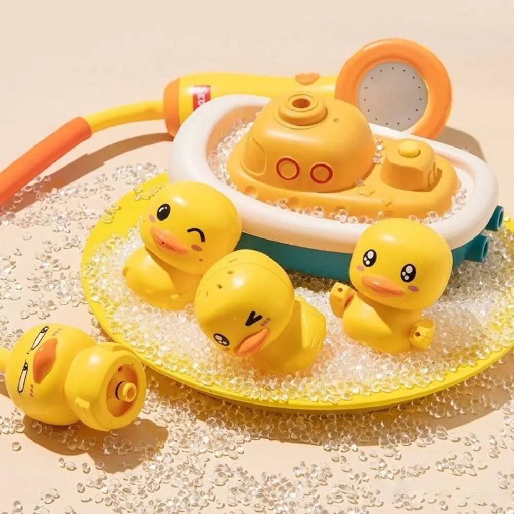 Cute Faucet Baby Shower Set Game Bathtub Toy Bathing Small Yellow Duck ...
