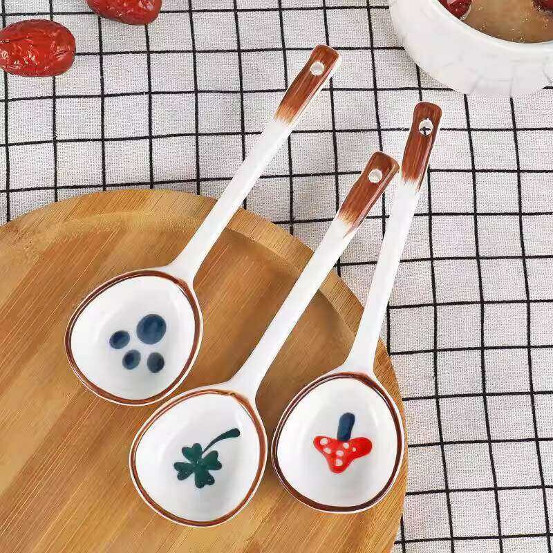 ☑♥ Ceramic High Aesthetic Long Handle Household Japanese Style Creative ...