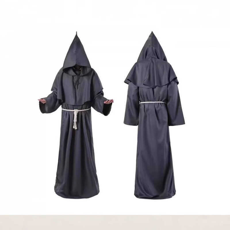 Halloween COS Costume Medieval Monk Robe Monk Costume Wizard Costume ...