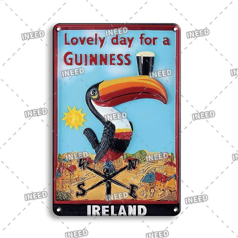 MINISHOW Wall Art Guinness Beer Tin Poster Sign Vintage Irish Pub Bar ...