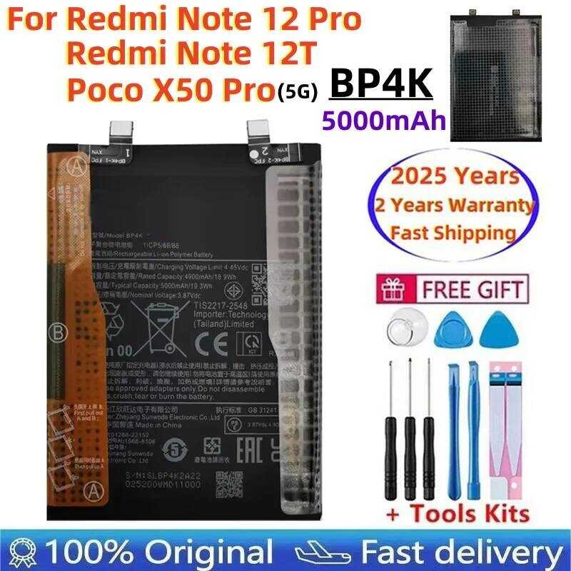 5 5000Mah 3 100% Original Bp4k Battery For Xiaomi Redmi Note 12 Pro ...