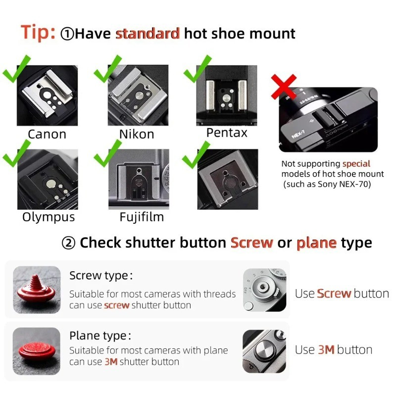Brass Hot Shoes Cover Shutter Release Button for Fujifilm MINI EVO XE5 ...
