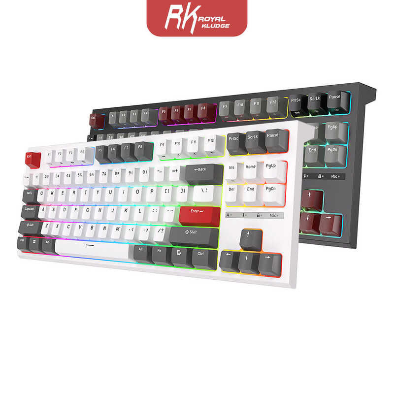 998 RK Royal Kludge Rk87 Wired RGB Backlight Gaming Mechanical Keyboard ...