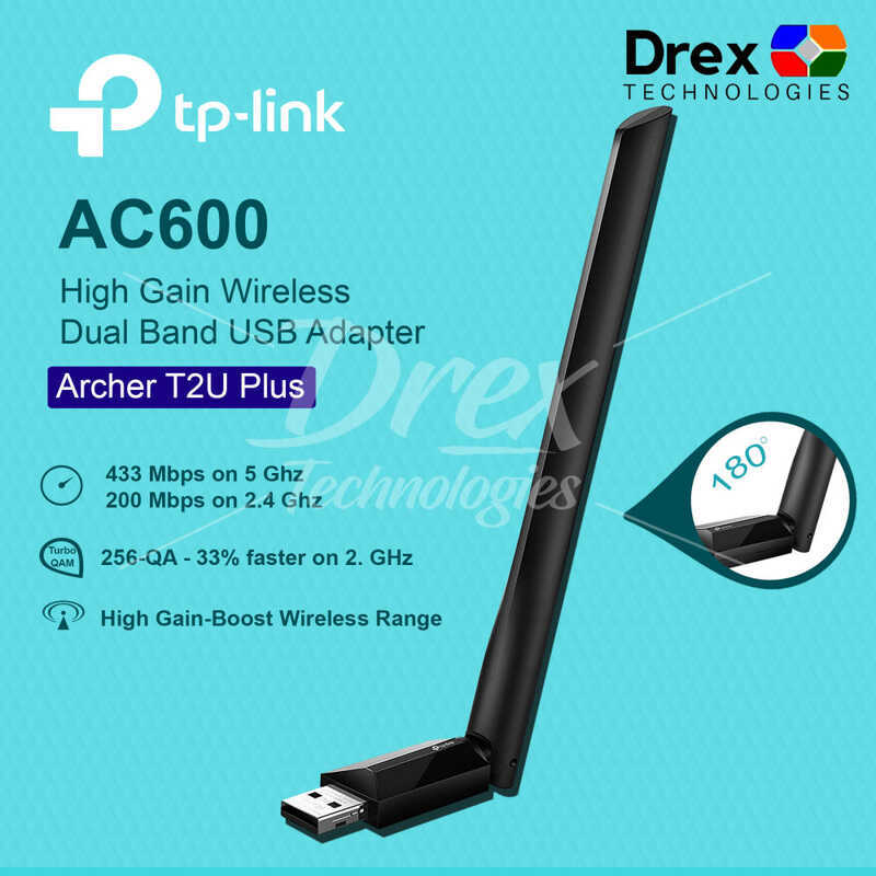 Tp-Link Ac600 High Gain Wireless Dual Band USB Adapter Archer T2u Plus ...