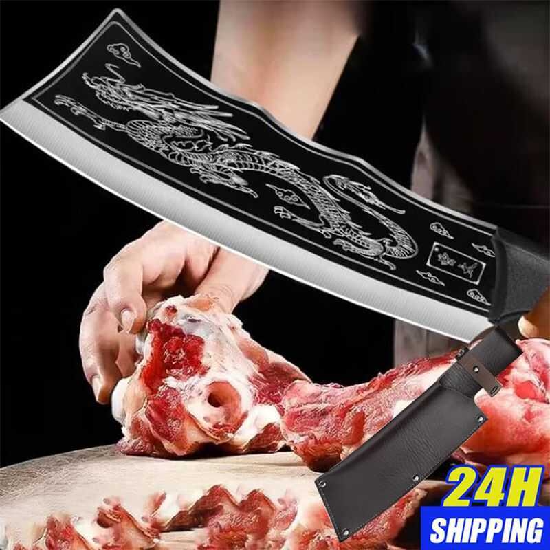 Dragon Machete Chopper Chopping Knife Sharp Hand-Forged Household Multi ...
