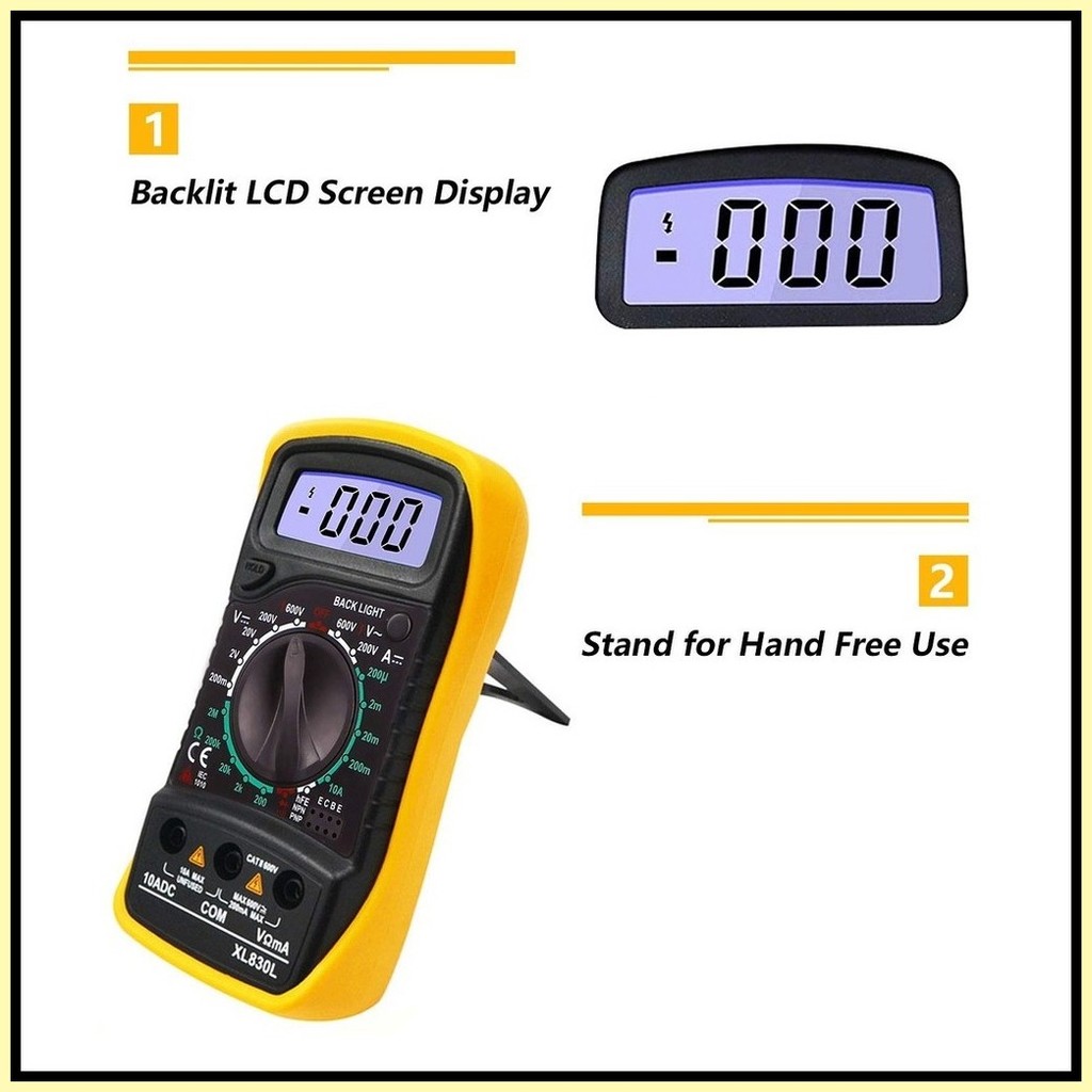 LCD Display Home Measuring Tools Multi-Tester Test AC/DC Digital ...