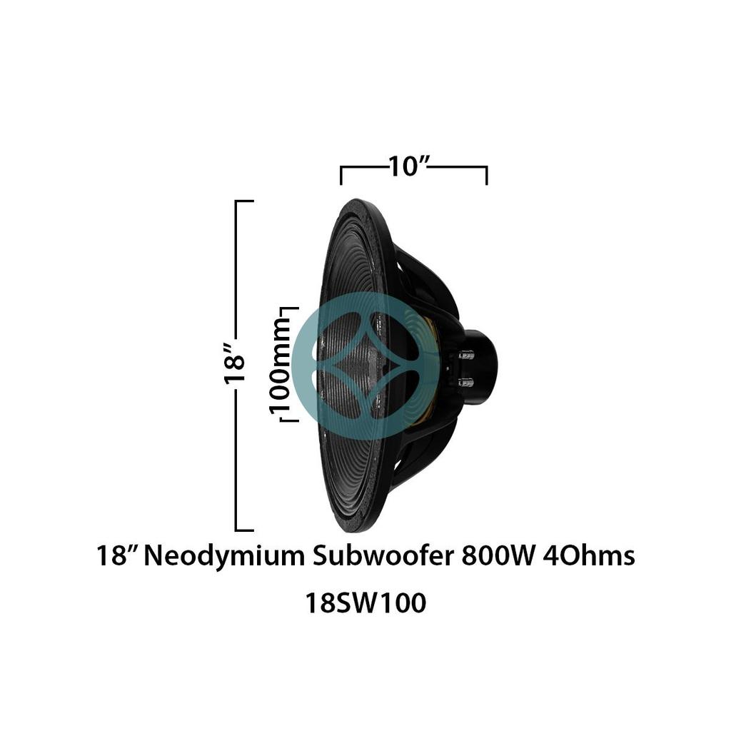 18" Epic Sound Neodymium Subwoofer 4Ohms 800W With 100mm Voice Coil ...
