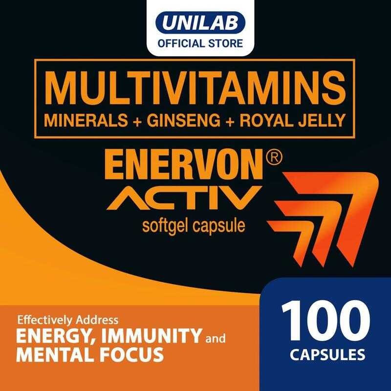 Enervon Activ 100 Capsules Multivitamins 500Mg (For Leveled-Up Energy ...