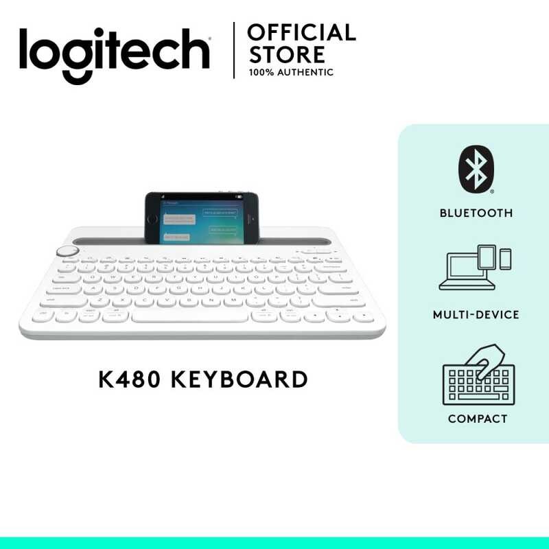 Logitech K480 Windows, Mac, Android, Ios Tablets And Smartphones Bluetooth Multi-Device Keyboard ...