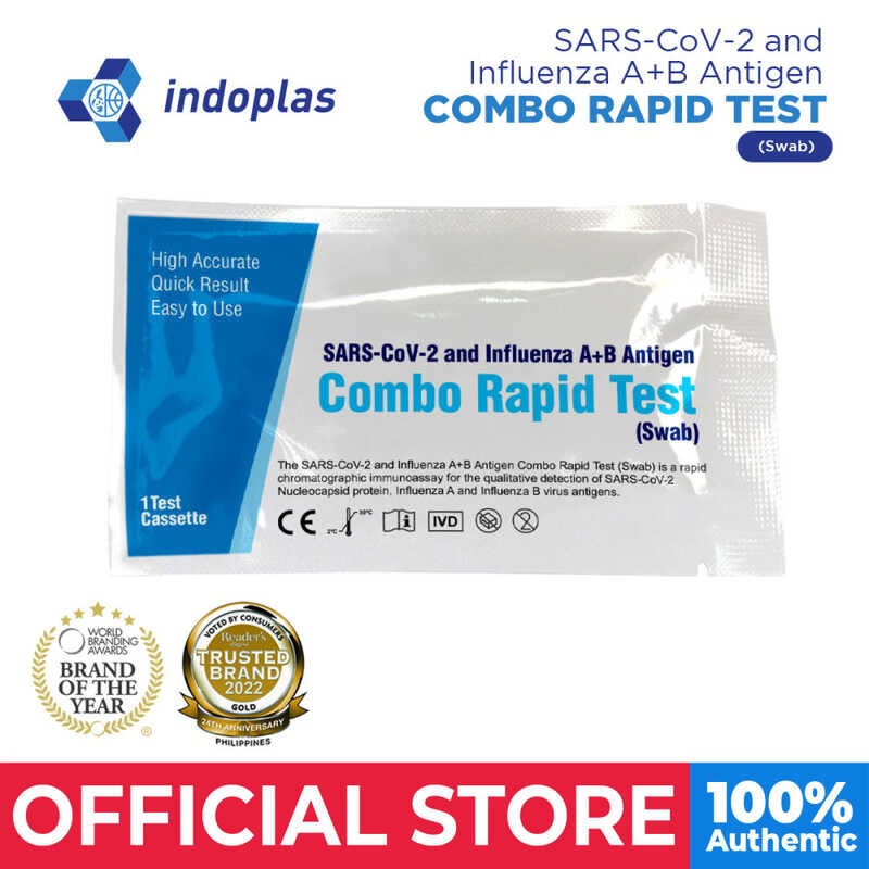 Indoplas Antigen Home Test Combi Covid Flu 1 & 2 - Kit Pack D2b ...
